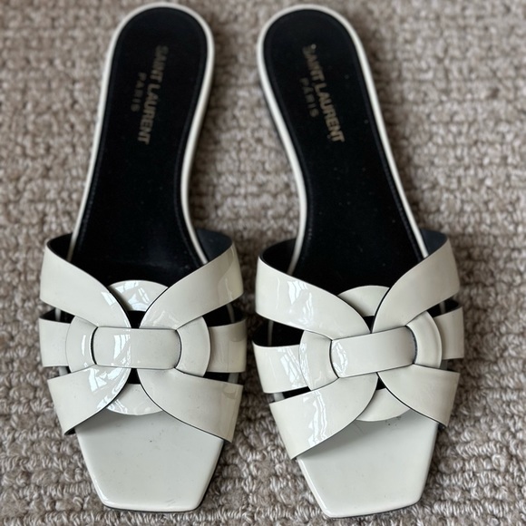 Yves Saint Laurent | Shoes | Authentic Ysl Tribute Patent Leather Slide ...